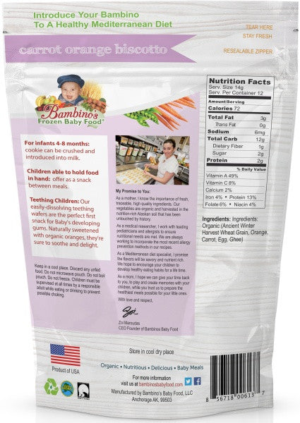 Organic Snack - Carrot Biscotto - Frozen Baby Food - National ...