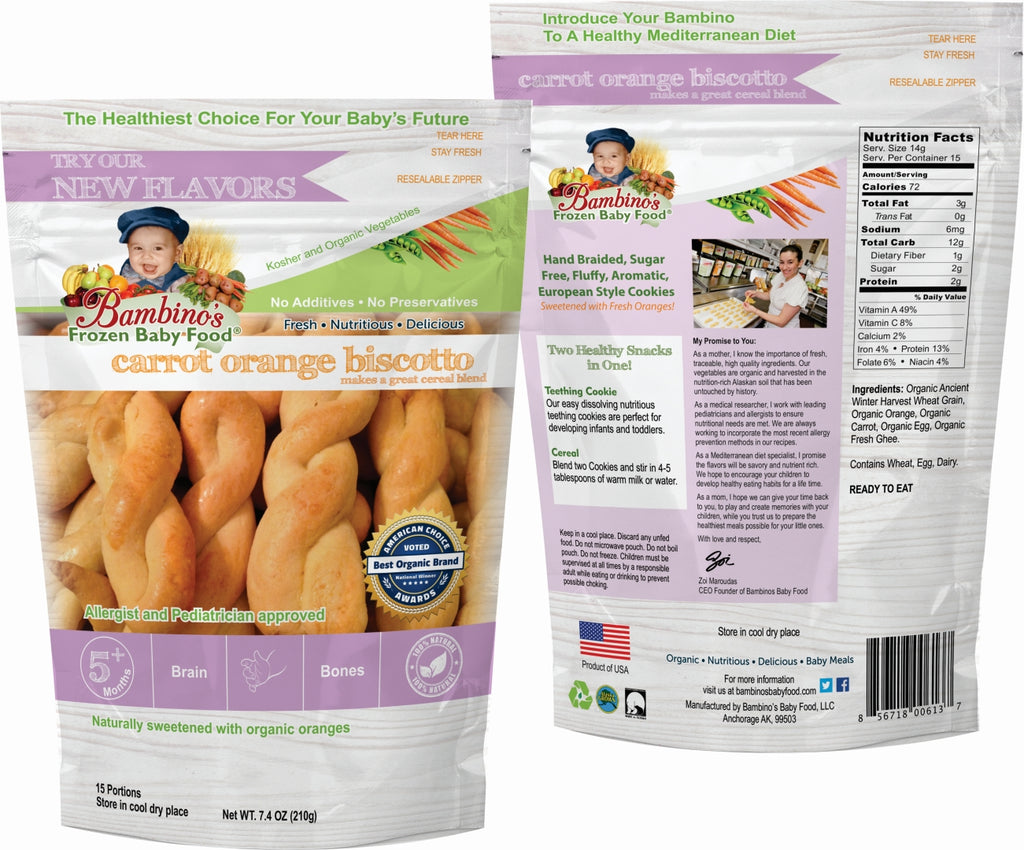 Organic Snack - Carrot Biscotto - Frozen Baby Food - National ...